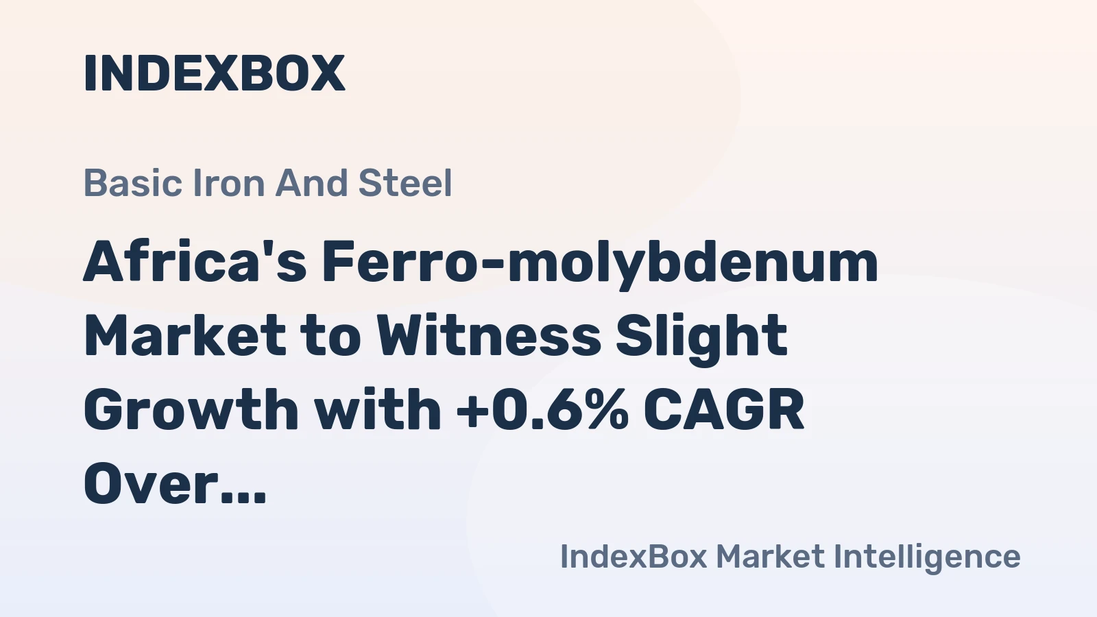 Africa's Ferro-molybdenum Market to Witness Slight Growth with +0.6% CAGR Over Next Decade