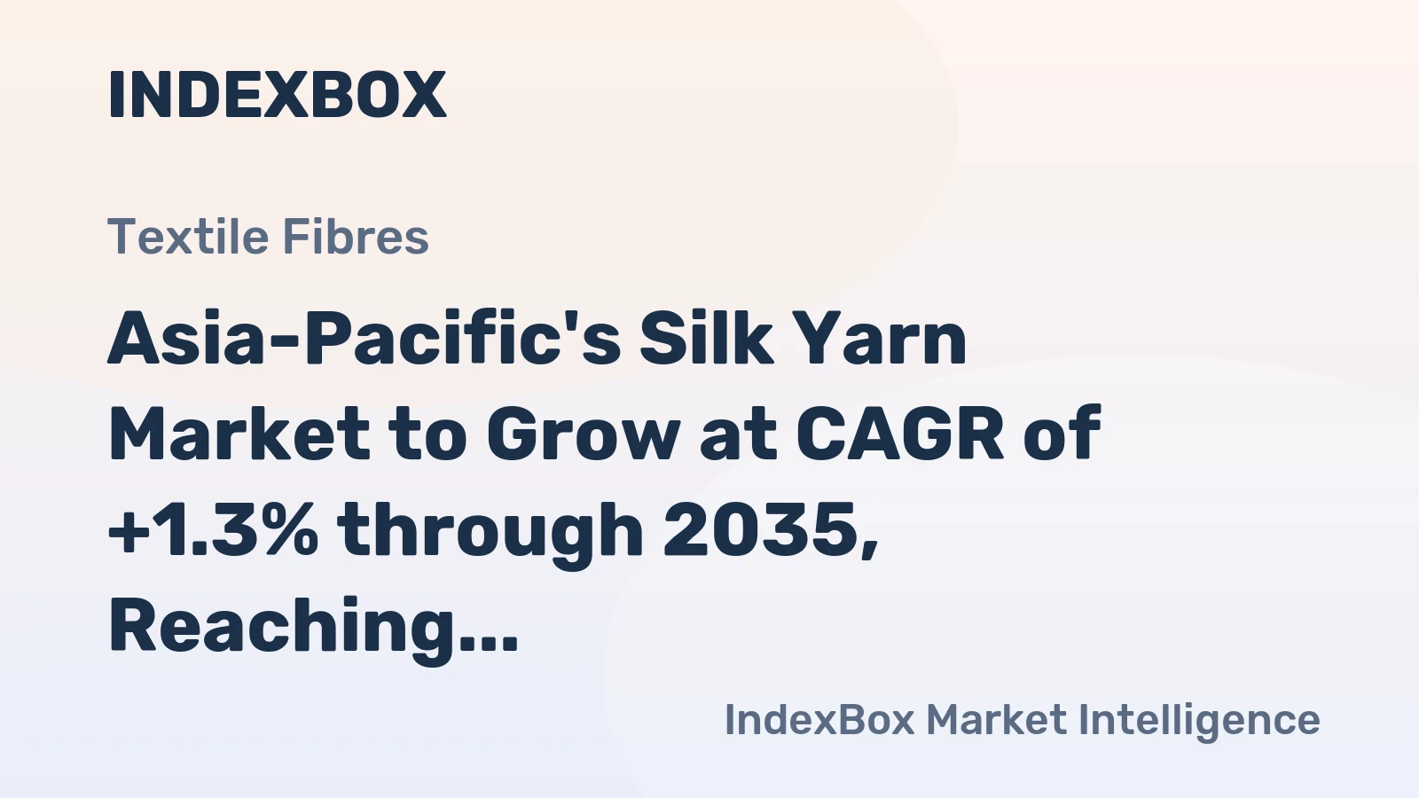 Asia-Pacific's Silk Yarn Market to Grow at CAGR of +1.3% through 2035, Reaching $12.2B in Value