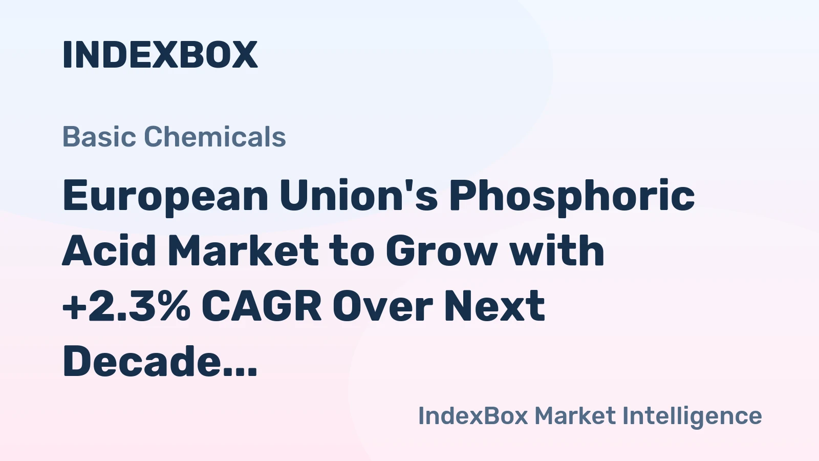 European Union's Phosphoric Acid Market to Grow with +2.3% CAGR Over Next Decade