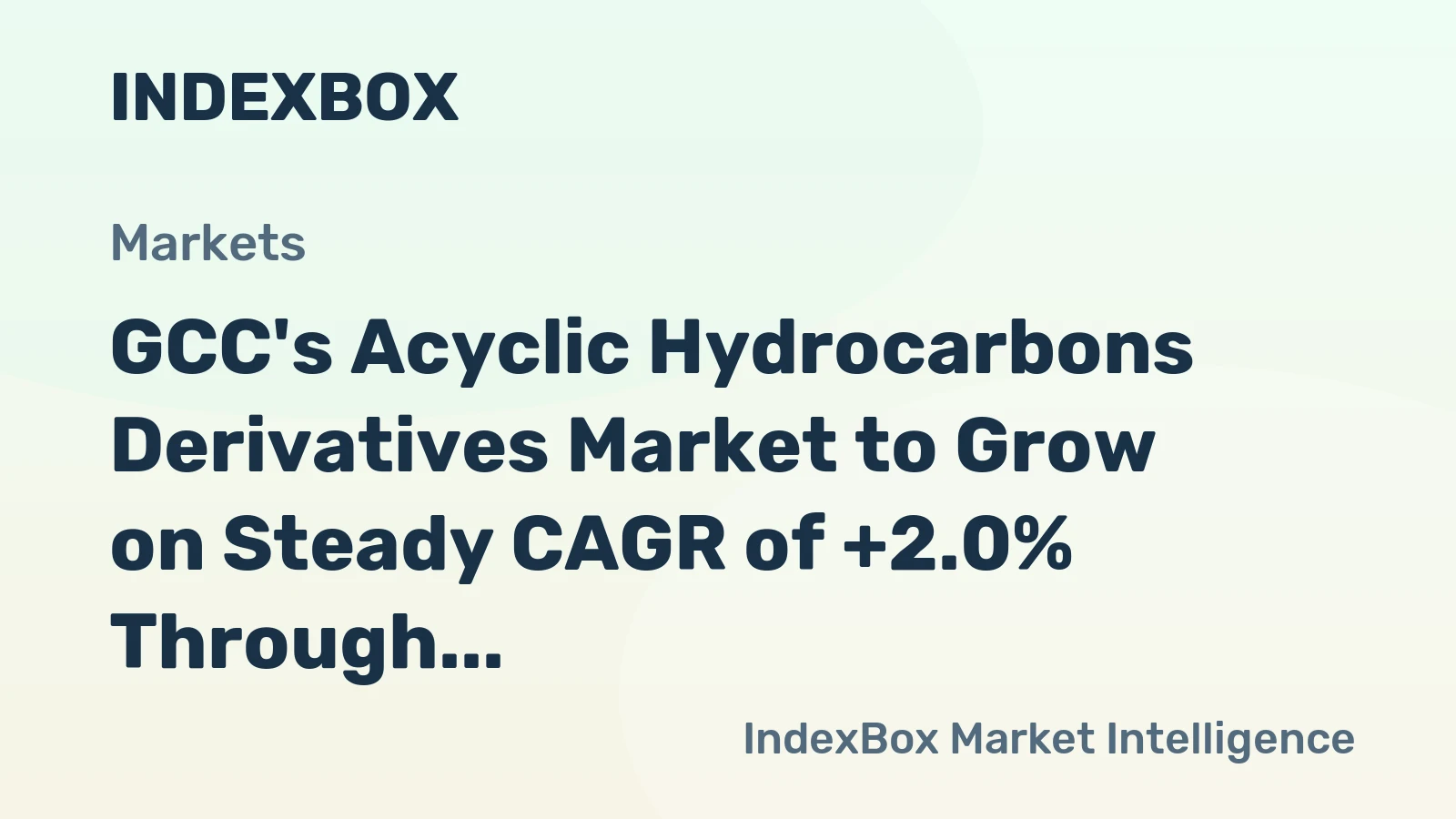 GCC's Acyclic Hydrocarbons Derivatives Market to Grow on Steady CAGR of +2.0% Through 2035