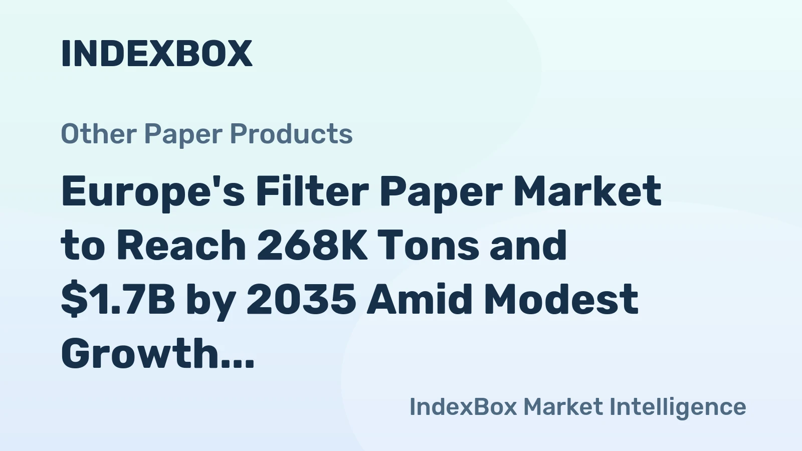 Europe's Filter Paper Market to Reach 268K Tons and $1.7B by 2035 Amid Modest Growth