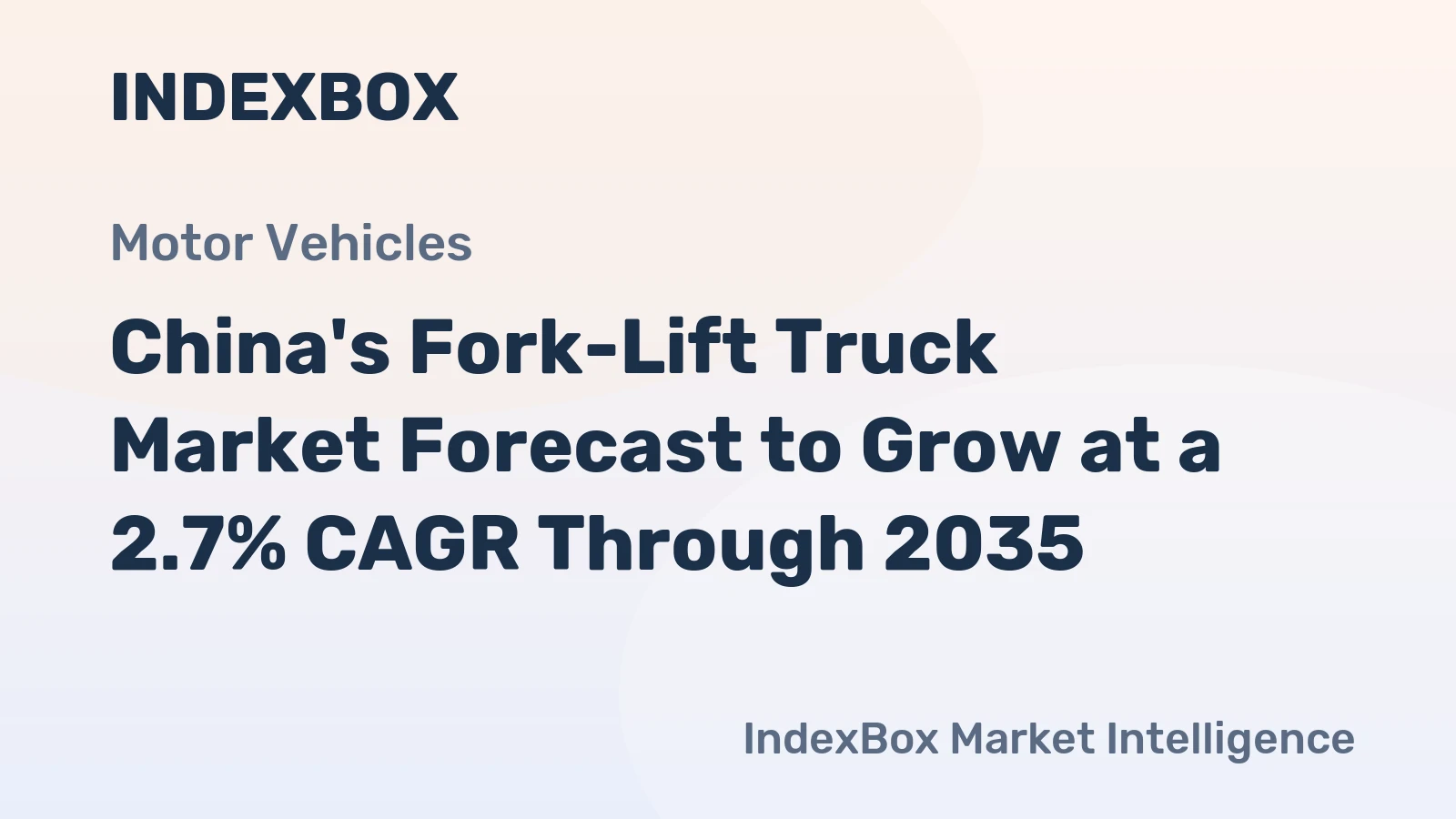 China's Fork-Lift Truck Market Forecast to Grow at a 2.7% CAGR Through 2035