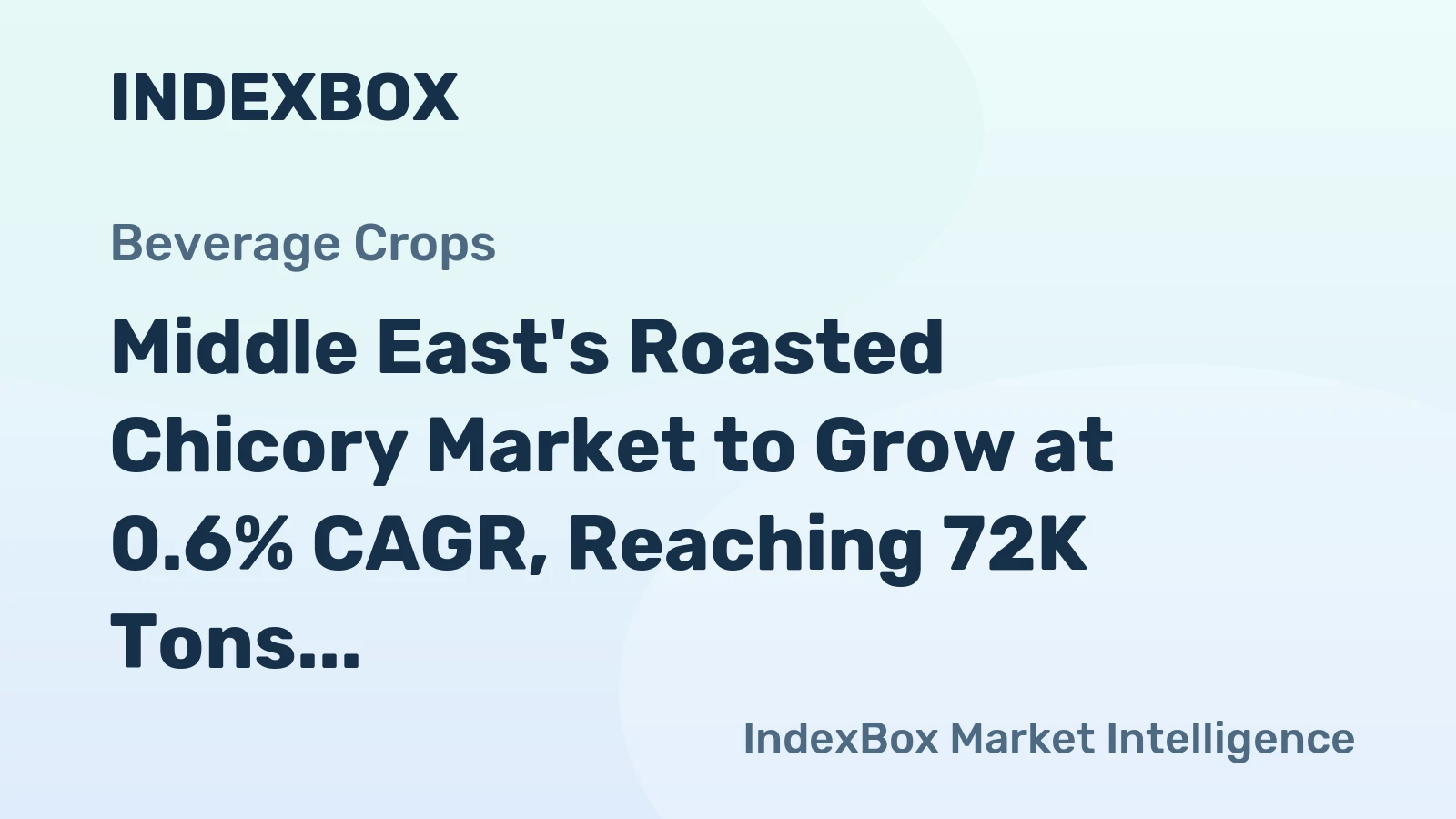 Middle East's Roasted Chicory Market to Grow at 0.6% CAGR, Reaching 72K Tons by 2035