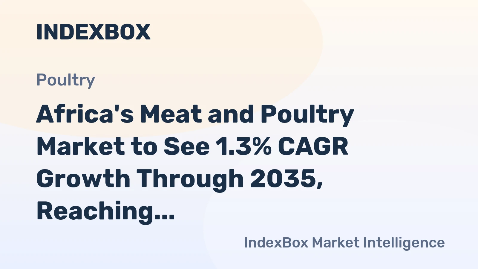 Africa's Meat and Poultry Market to See 1.3% CAGR Growth Through 2035, Reaching $113.1B