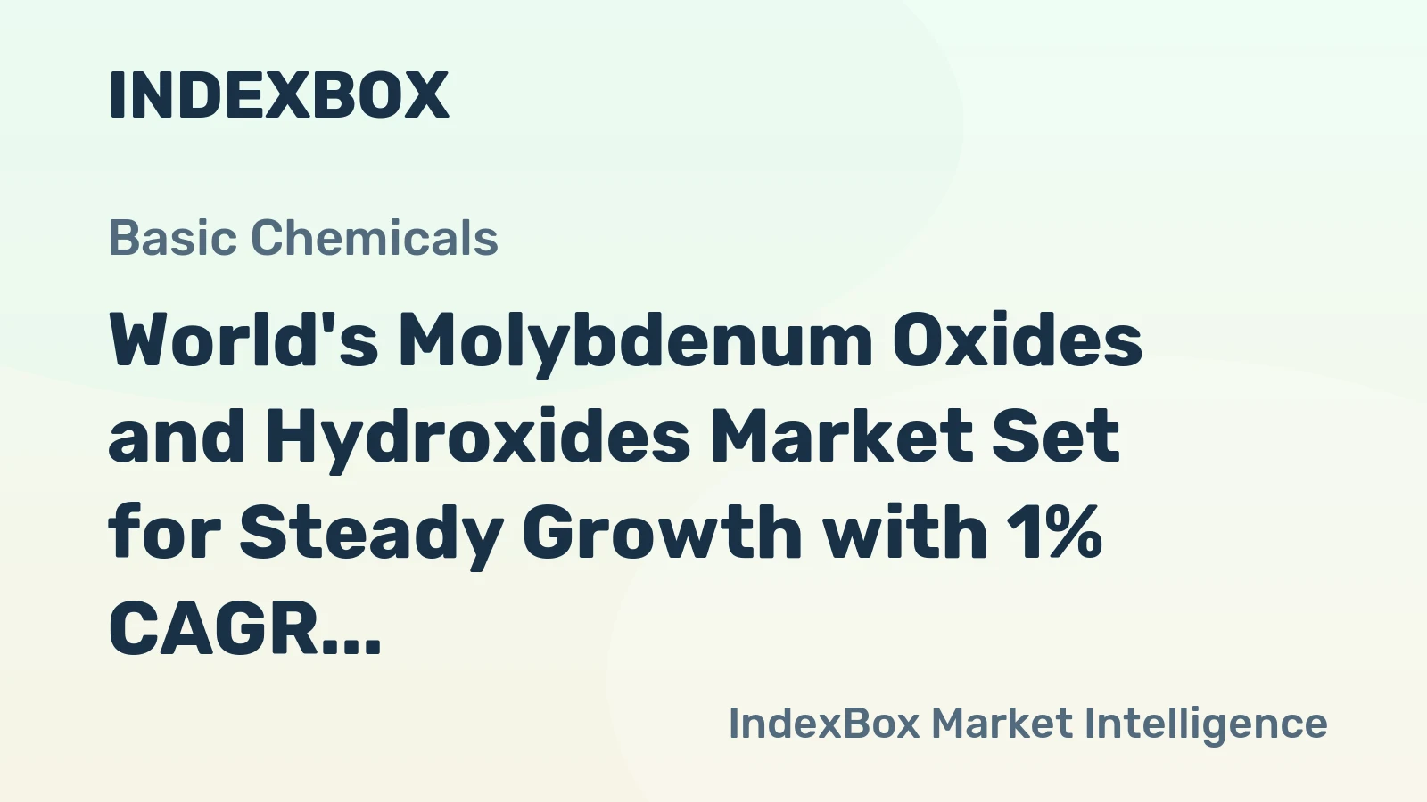 World's Molybdenum Oxides and Hydroxides Market Set for Steady Growth with 1% CAGR Through 2035