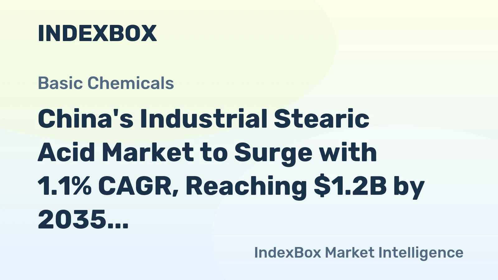 China's Industrial Stearic Acid Market to Surge with 1.1% CAGR, Reaching $1.2B by 2035