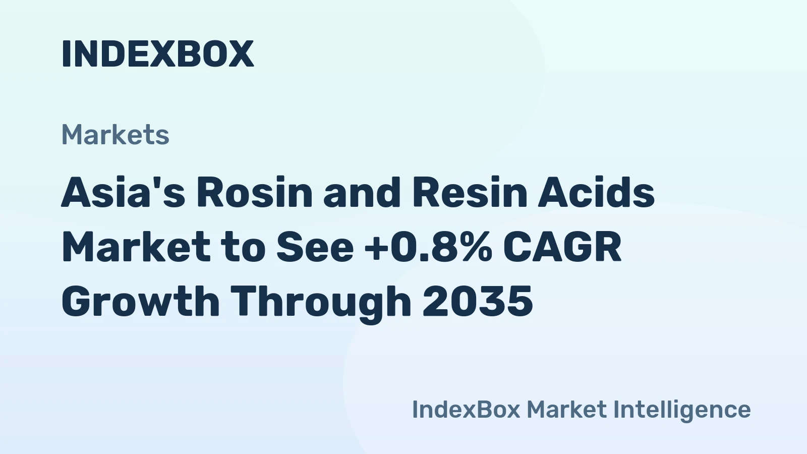 Asia's Rosin and Resin Acids Market to See +0.8% CAGR Growth Through 2035