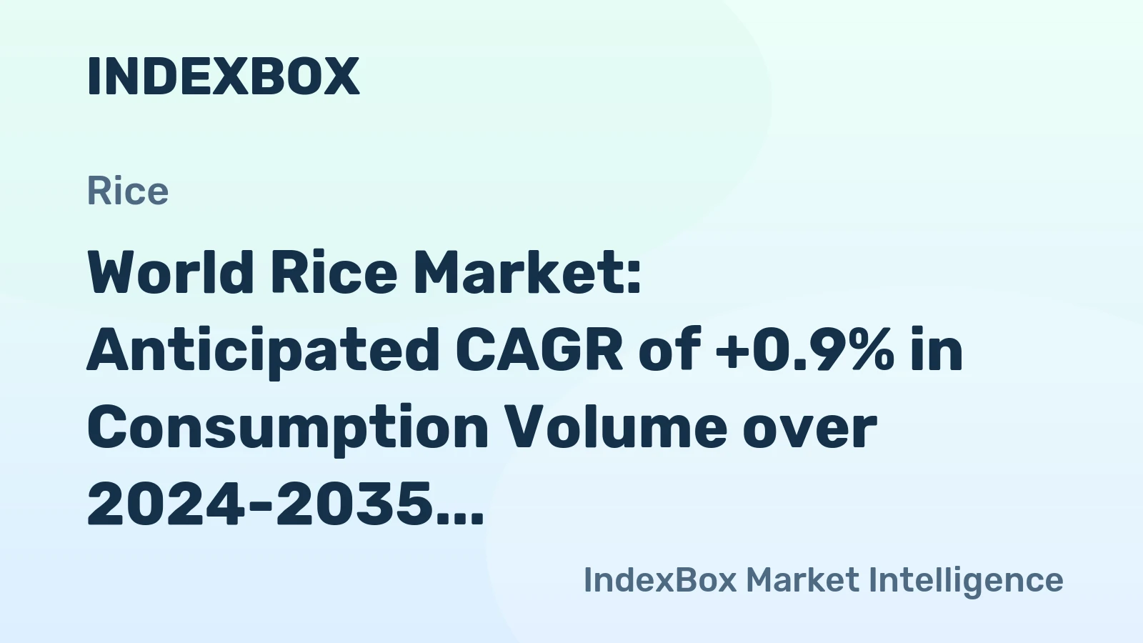 World Rice Market: Anticipated CAGR of +0.9% in Consumption Volume over 2024-2035