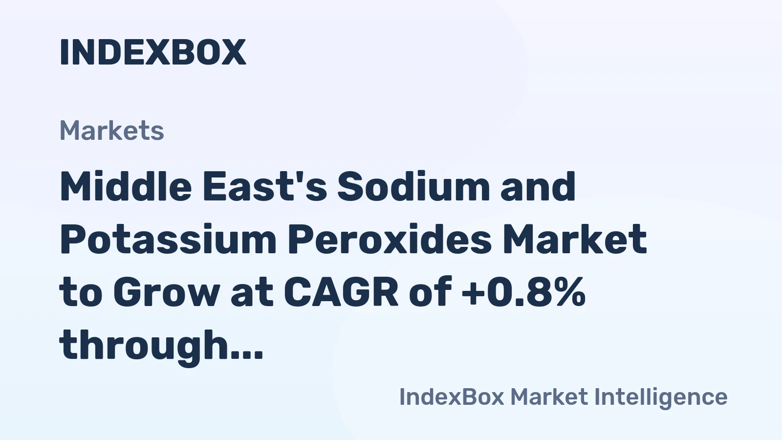 Middle East's Sodium and Potassium Peroxides Market to Grow at CAGR of +0.8% through 2035, Reaching $7.8M in Value