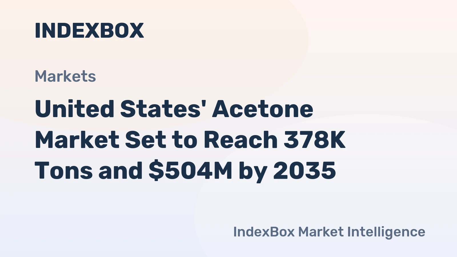 United States' Acetone Market Set to Reach 378K Tons and $504M by 2035