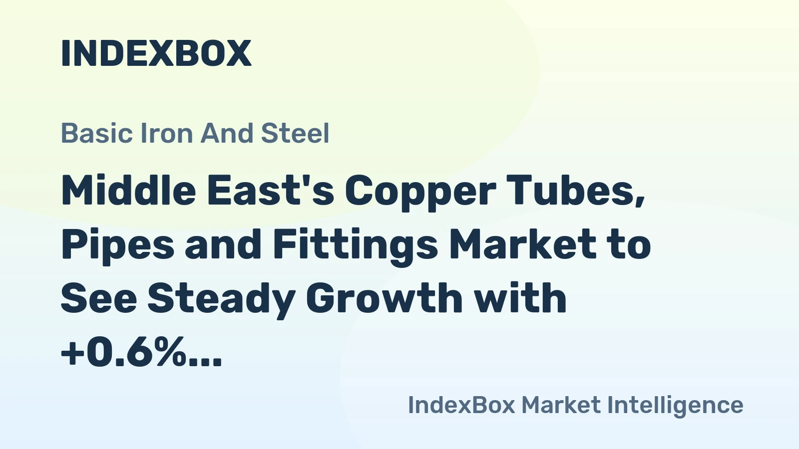 Middle East's Copper Tubes, Pipes and Fittings Market to See Steady Growth with +0.6% CAGR