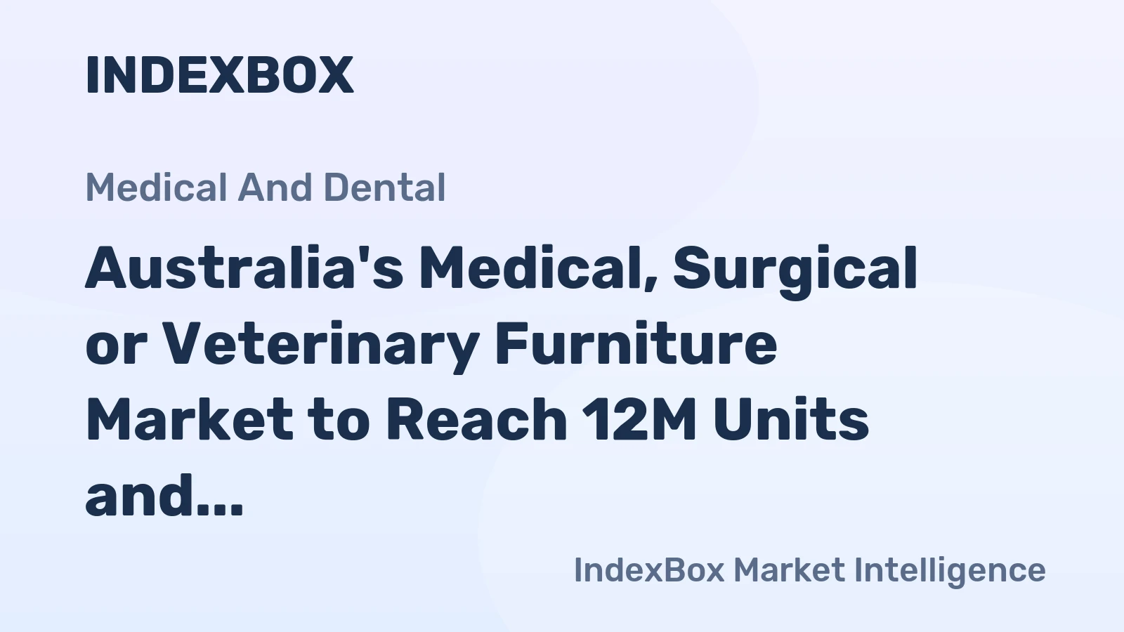 Australia's Medical, Surgical or Veterinary Furniture Market to Reach 12M Units and $215M by 2035