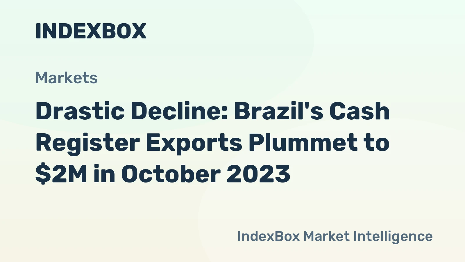 Drastic Decline: Brazil's Cash Register Exports Plummet to $2M in October 2023