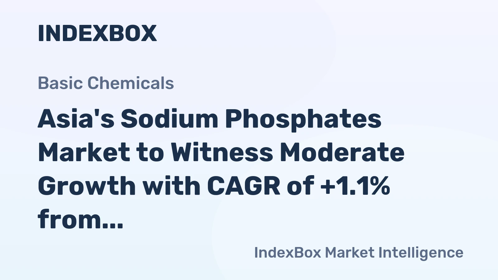 Asia's Sodium Phosphates Market to Witness Moderate Growth with CAGR of +1.1% from 2024-2035