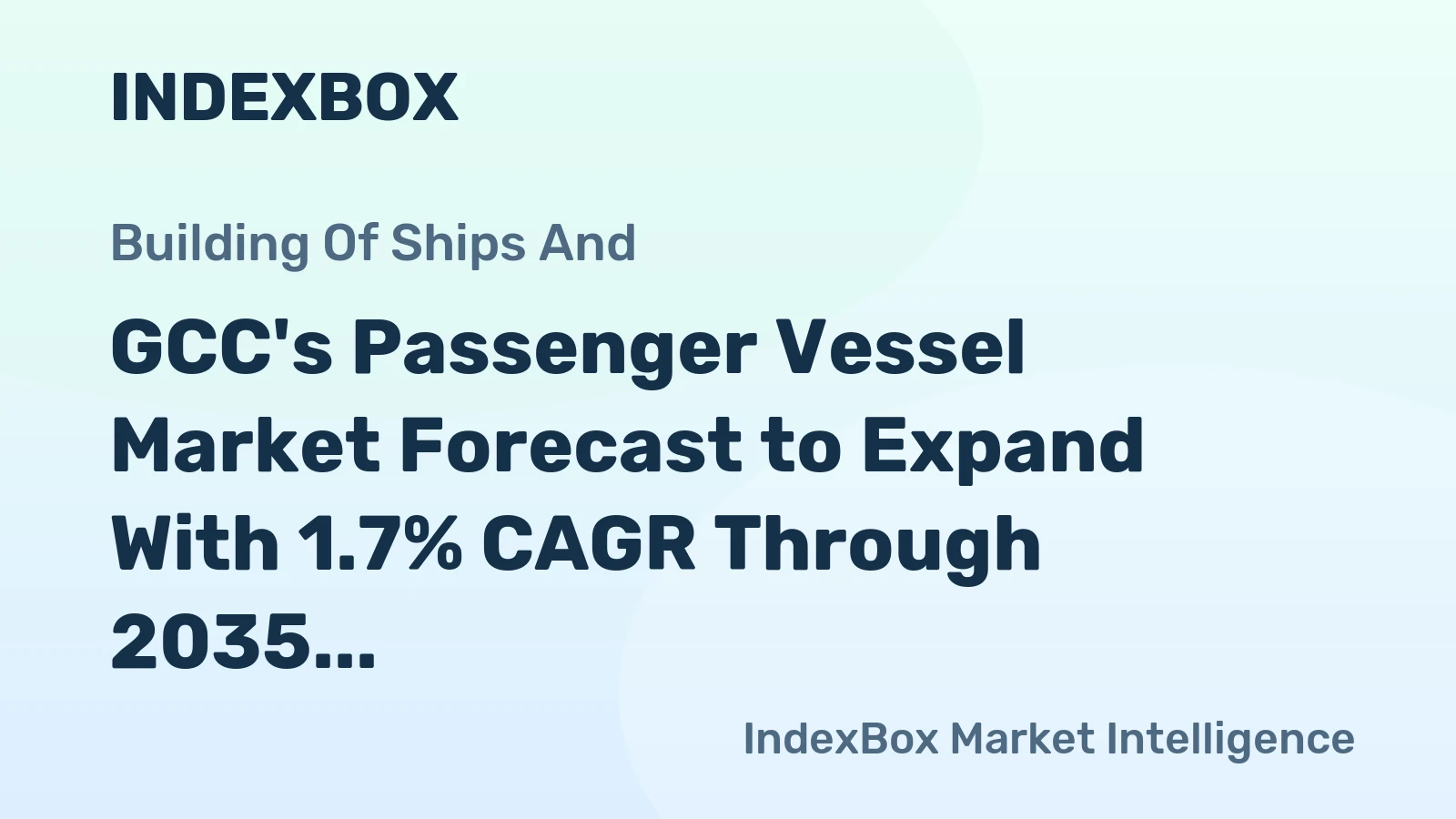 GCC's Passenger Vessel Market Forecast to Expand With 1.7% CAGR Through 2035