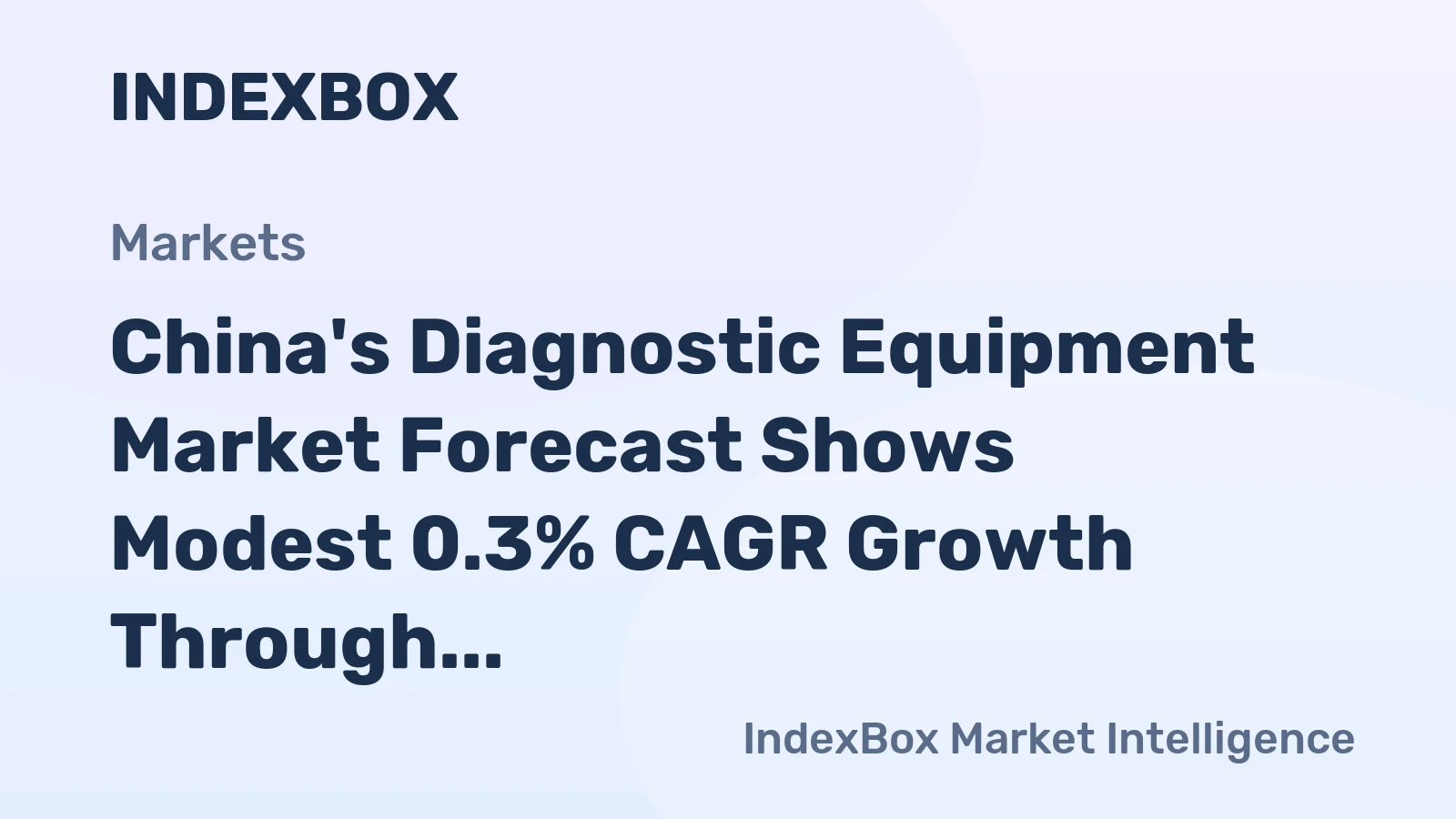 China's Diagnostic Equipment Market Forecast Shows Modest 0.3% CAGR Growth Through 2035