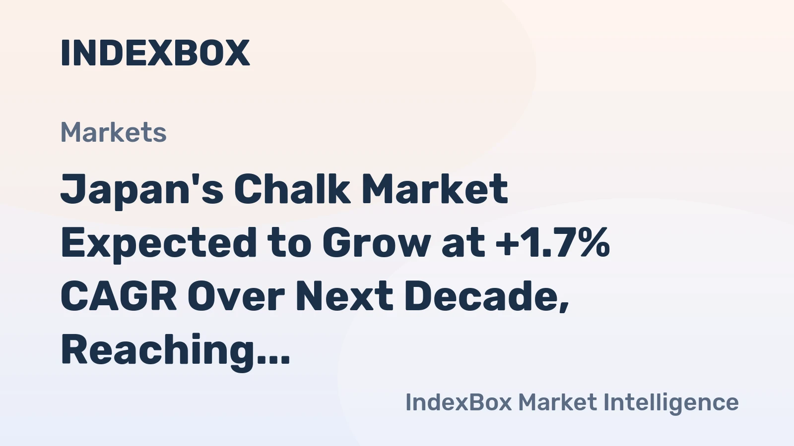 Japan's Chalk Market Expected to Grow at +1.7% CAGR Over Next Decade, Reaching $2.7B by 2035