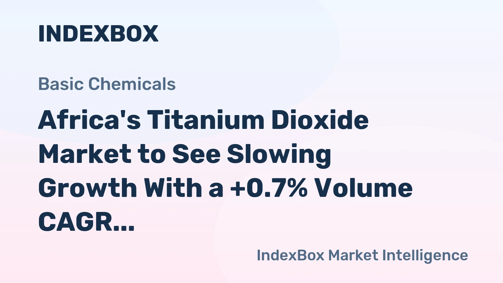 Africa's Titanium Dioxide Market to See Slowing Growth With a +0.7% Volume CAGR Through 2035