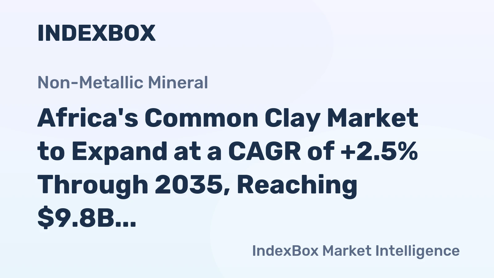 Africa's Common Clay Market to Expand at a CAGR of +2.5% Through 2035, Reaching $9.8B in Value