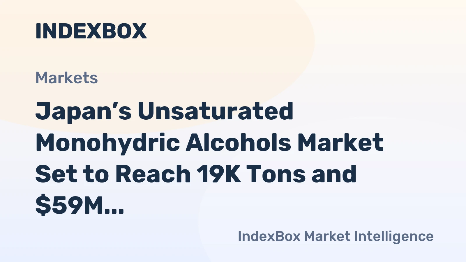 Japan’s Unsaturated Monohydric Alcohols Market Set to Reach 19K Tons and $59M by 2035