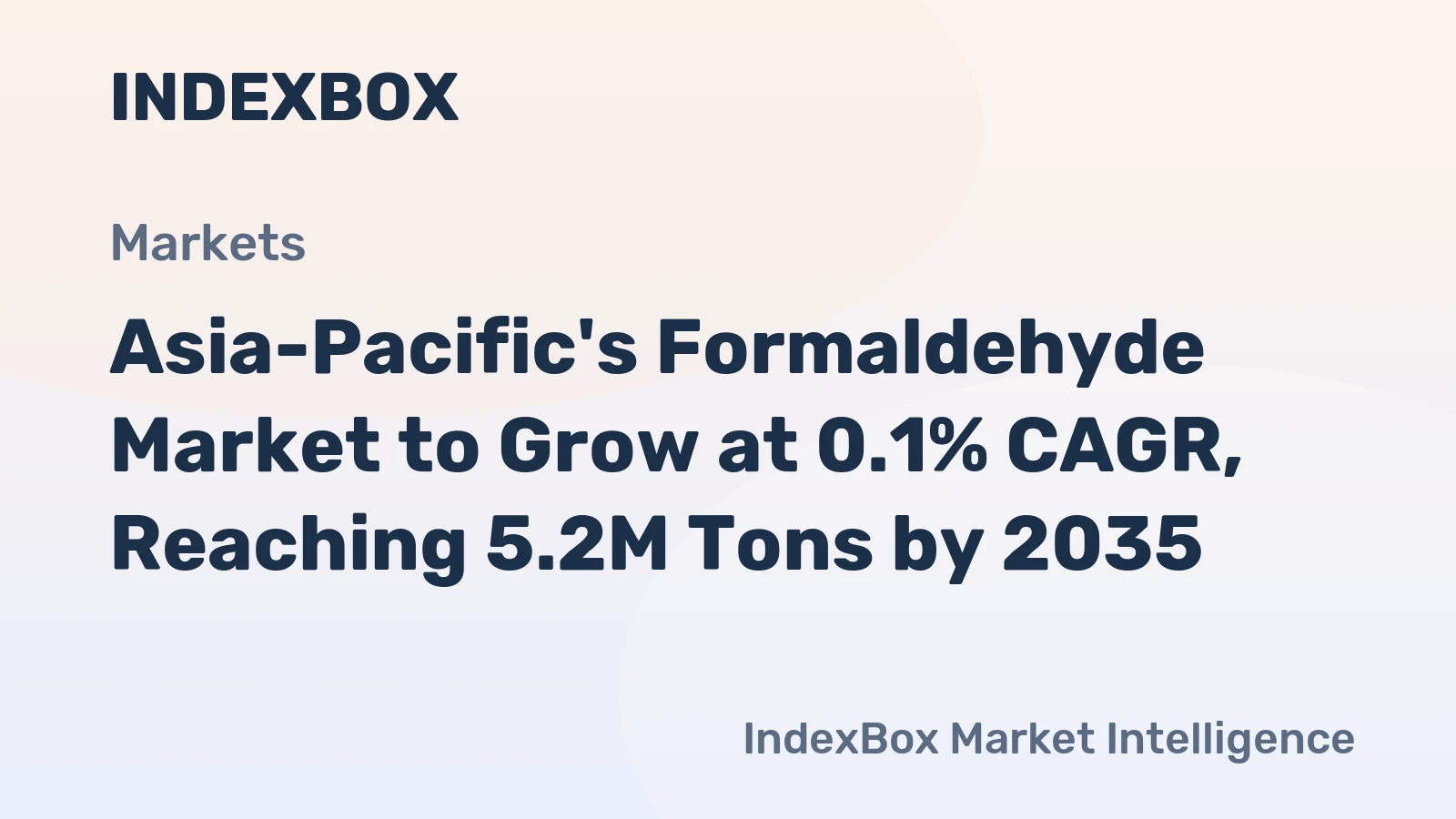 Asia-Pacific's Formaldehyde Market to Grow at 0.1% CAGR, Reaching 5.2M Tons by 2035