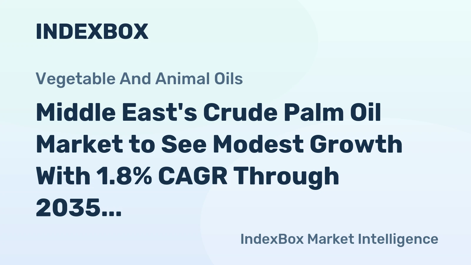 Middle East's Crude Palm Oil Market to See Modest Growth With 1.8% CAGR Through 2035
