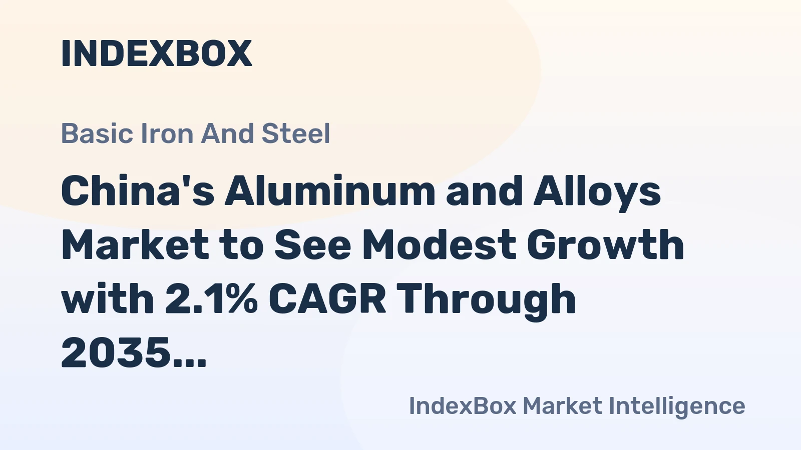 China's Aluminum and Alloys Market to See Modest Growth with 2.1% CAGR Through 2035