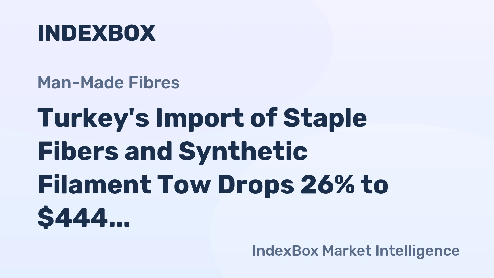 Turkey's Import of Staple Fibers and Synthetic Filament Tow Drops 26% to $444 Million in 2023