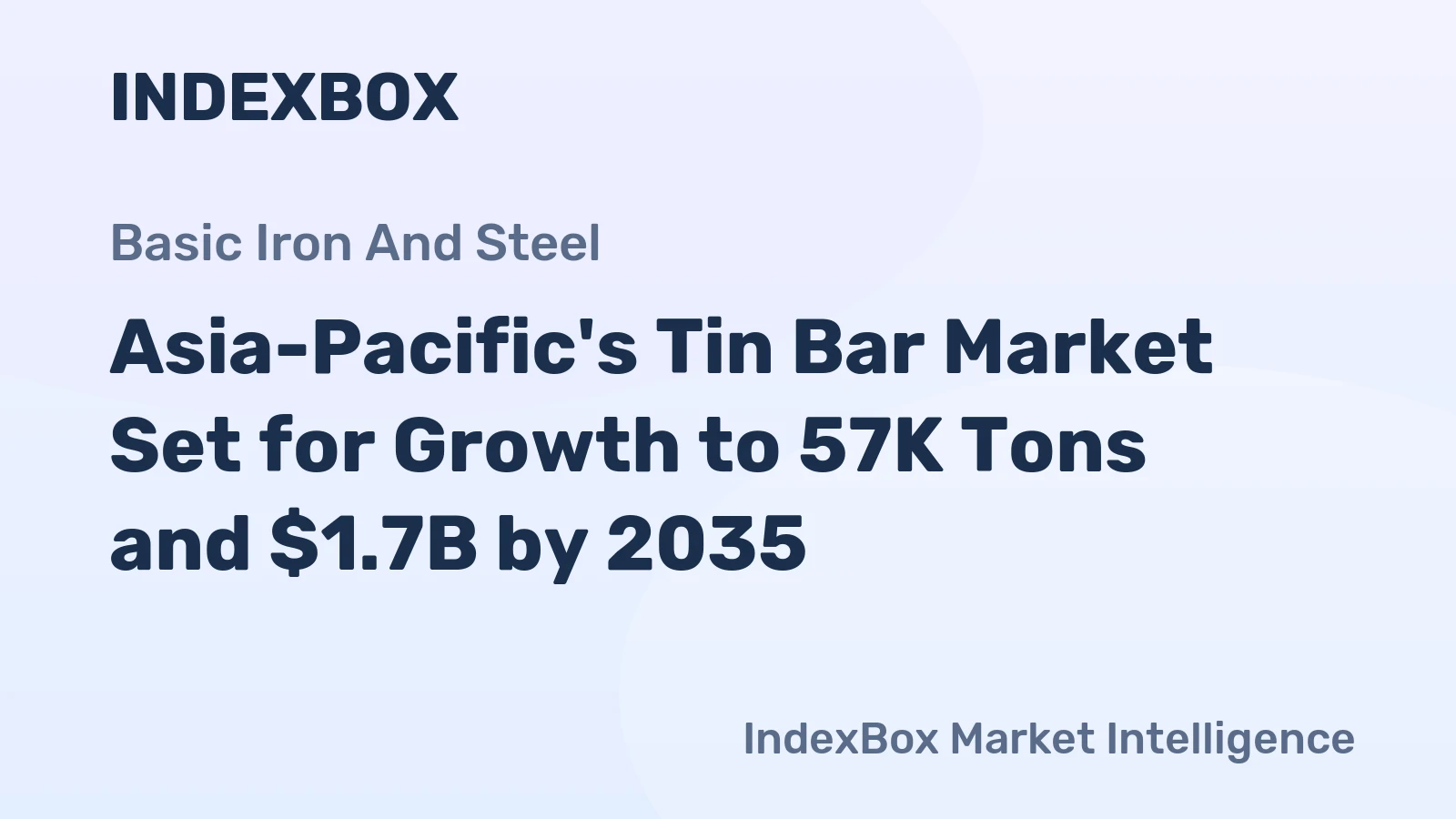 Asia-Pacific's Tin Bar Market Set for Growth to 57K Tons and $1.7B by 2035