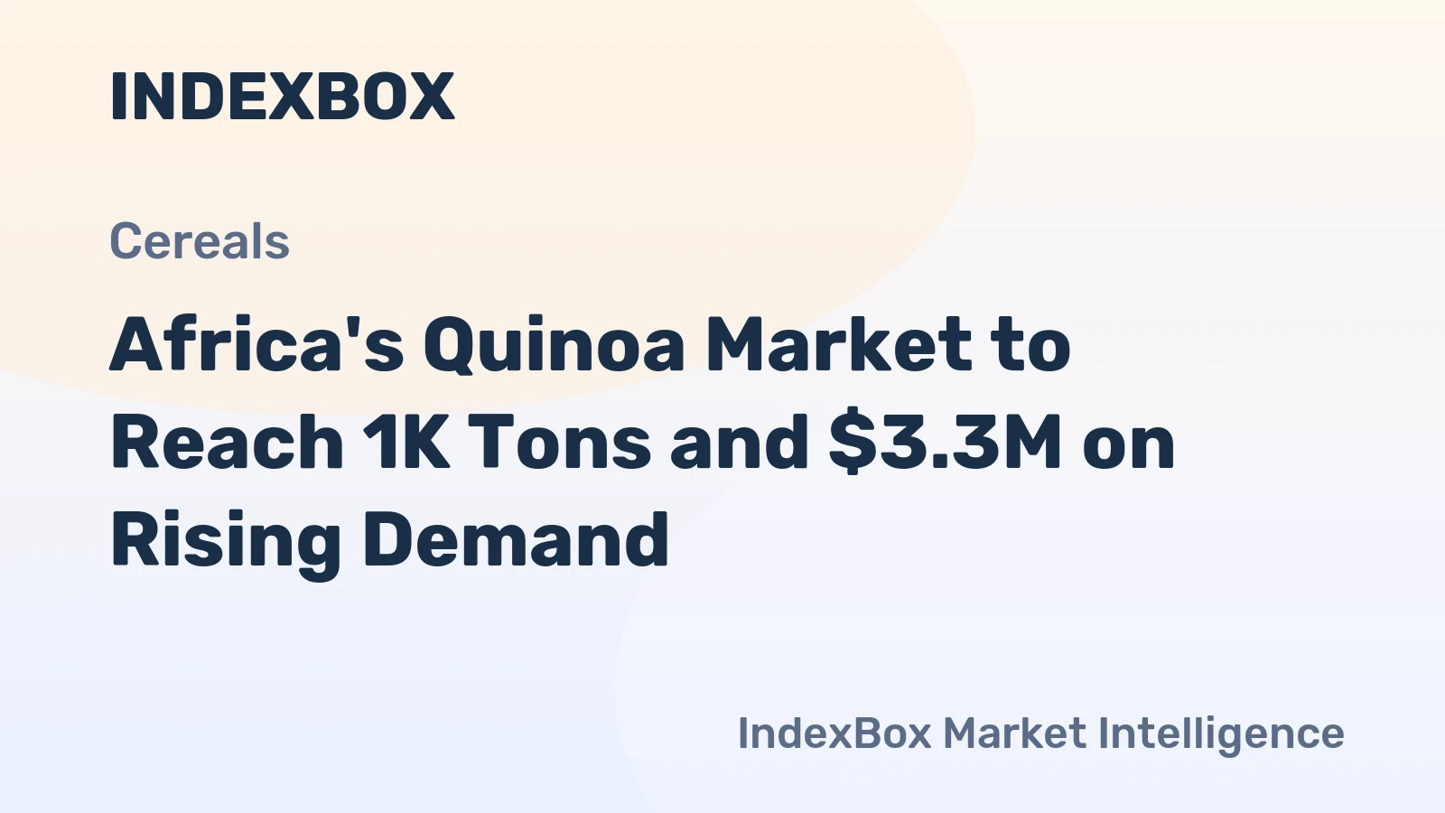 Africa's Quinoa Market to Reach 1K Tons and $3.3M on Rising Demand
