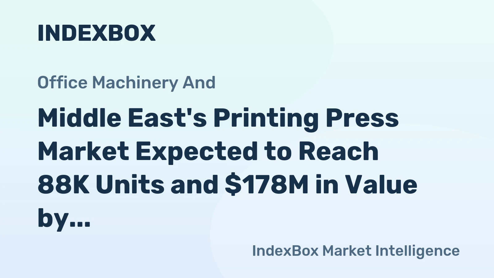 Middle East's Printing Press Market Expected to Reach 88K Units and $178M in Value by 2035