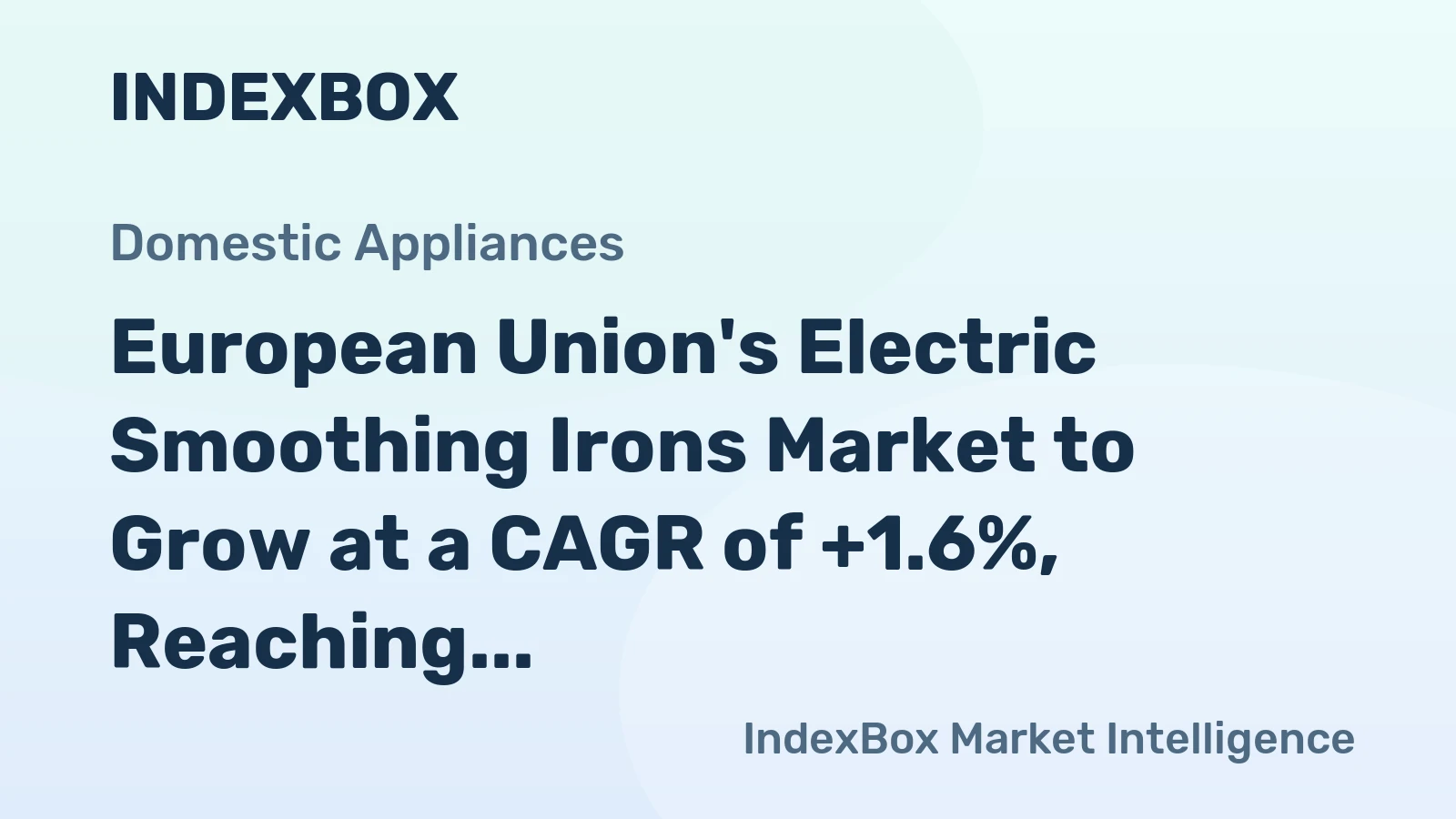 European Union's Electric Smoothing Irons Market to Grow at a CAGR of +1.6%, Reaching 34M Units by 2035