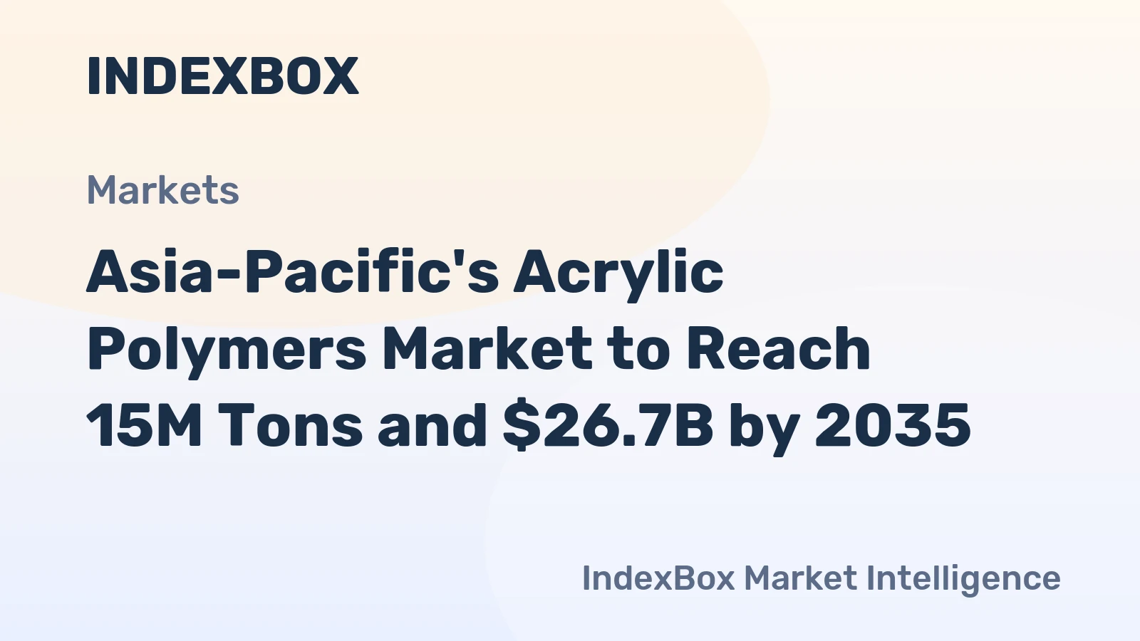 Asia-Pacific's Acrylic Polymers Market to Reach 15M Tons and $26.7B by 2035