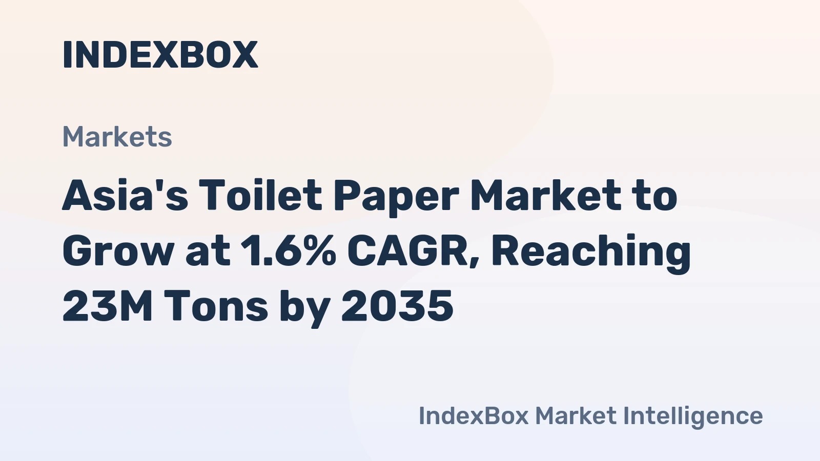 Asia's Toilet Paper Market to Grow at 1.6% CAGR, Reaching 23M Tons by 2035