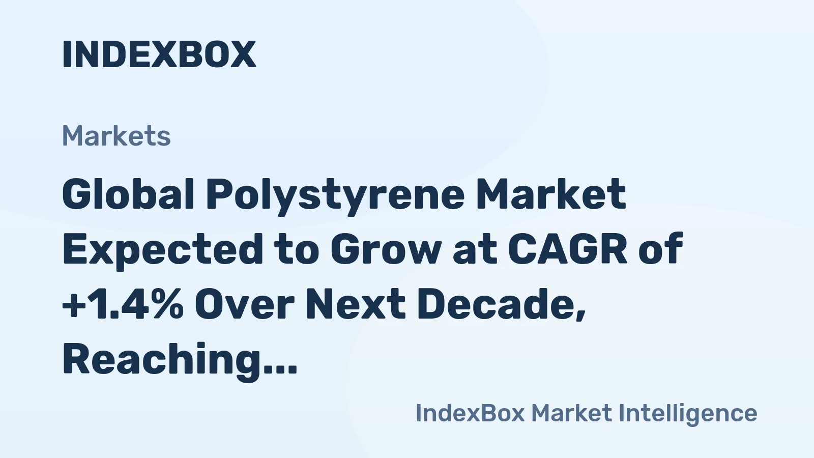 Global Polystyrene Market Expected to Grow at CAGR of +1.4% Over Next Decade, Reaching $36.3B by 2035