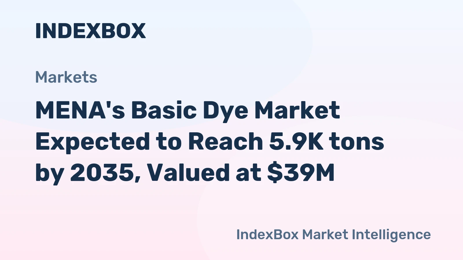 MENA's Basic Dye Market Expected to Reach 5.9K tons by 2035, Valued at $39M