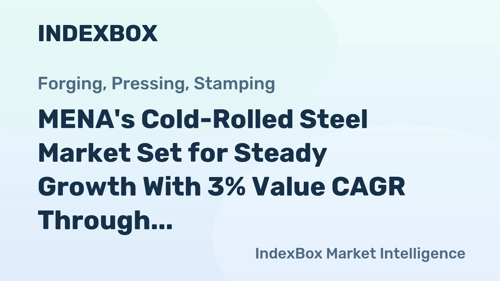 MENA's Cold-Rolled Steel Market Set for Steady Growth With 3% Value CAGR Through 2035