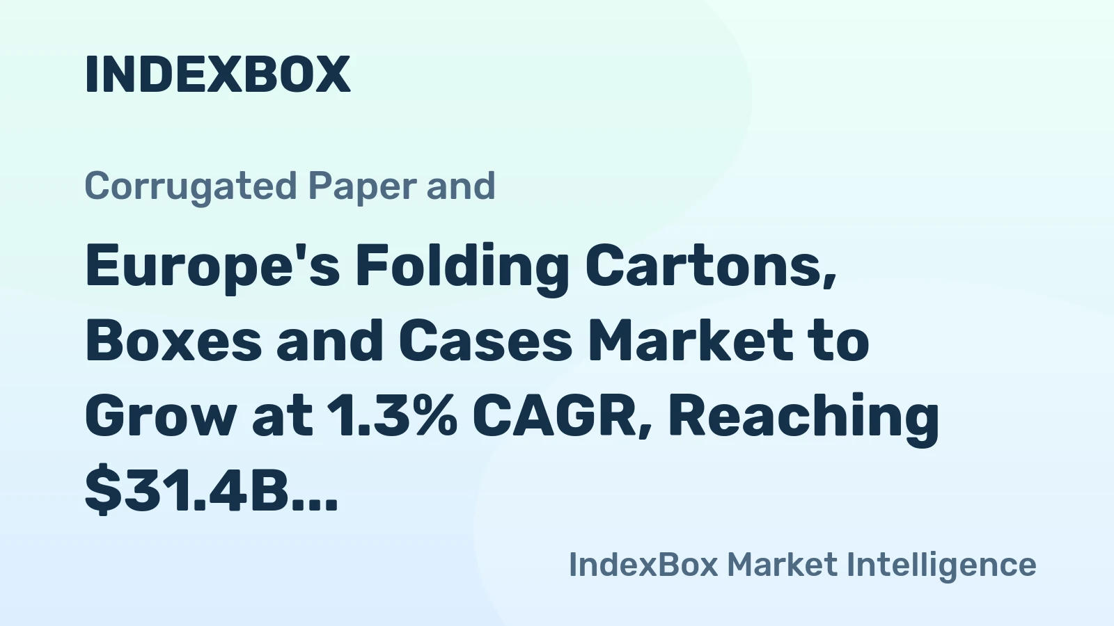 Europe's Folding Cartons, Boxes and Cases Market to Grow at 1.3% CAGR, Reaching $31.4B by 2035