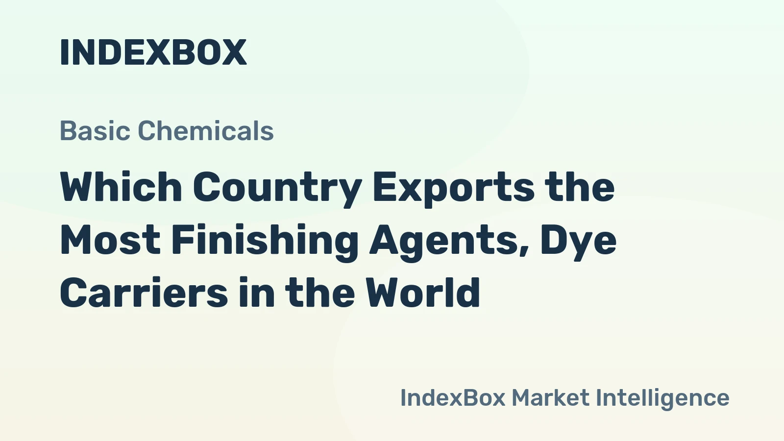 Which Country Exports the Most Finishing Agents, Dye Carriers in the World?
