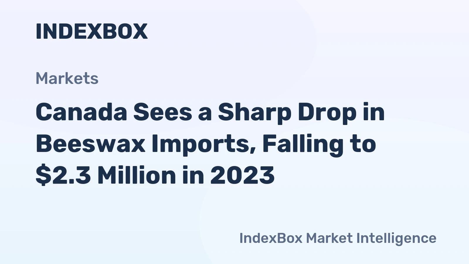 Canada Sees a Sharp Drop in Beeswax Imports, Falling to $2.3 Million in 2023