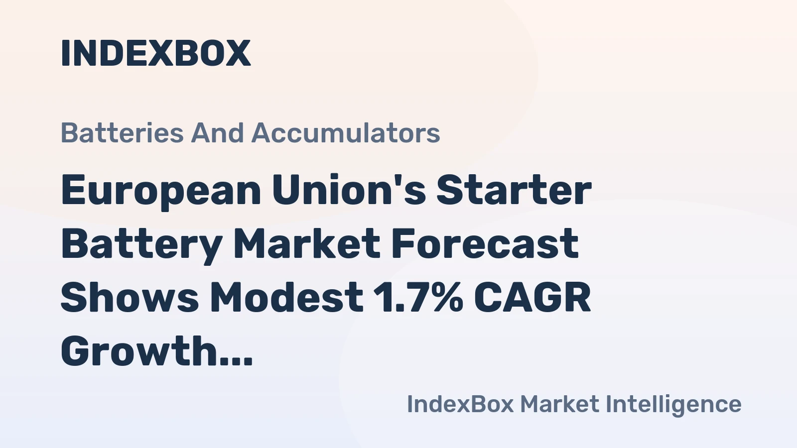 European Union's Starter Battery Market Forecast Shows Modest 1.7% CAGR Growth Through 2035