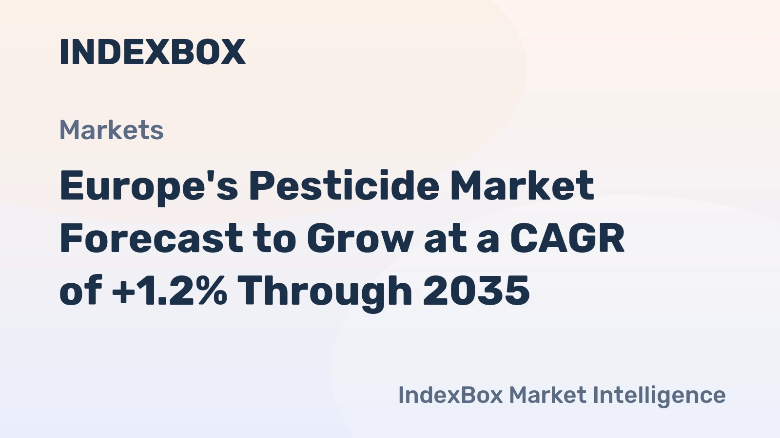 Europe's Pesticide Market Forecast to Grow at a CAGR of +1.2% Through 2035