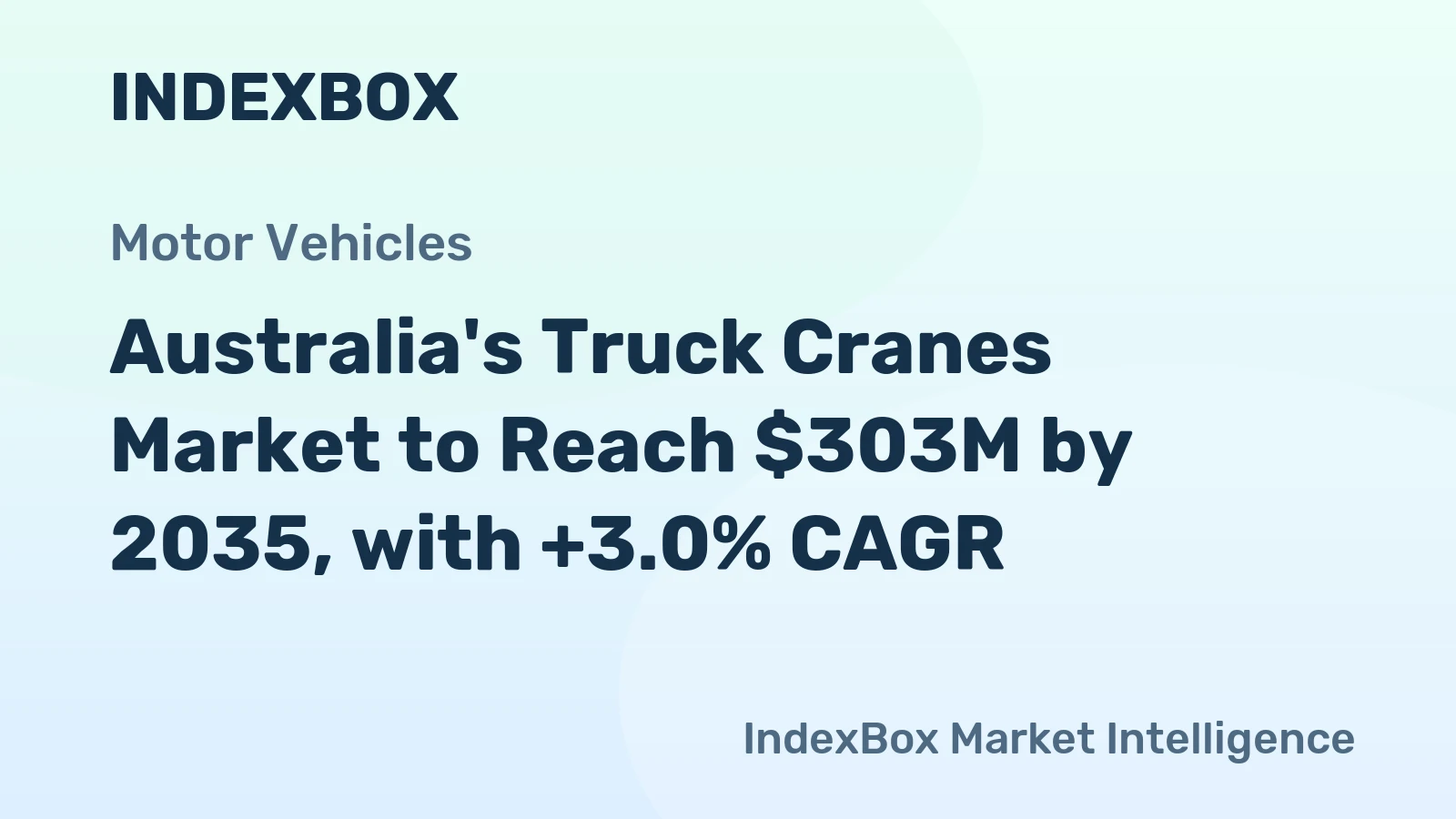 Australia's Truck Cranes Market to Reach $303M by 2035, with +3.0% CAGR