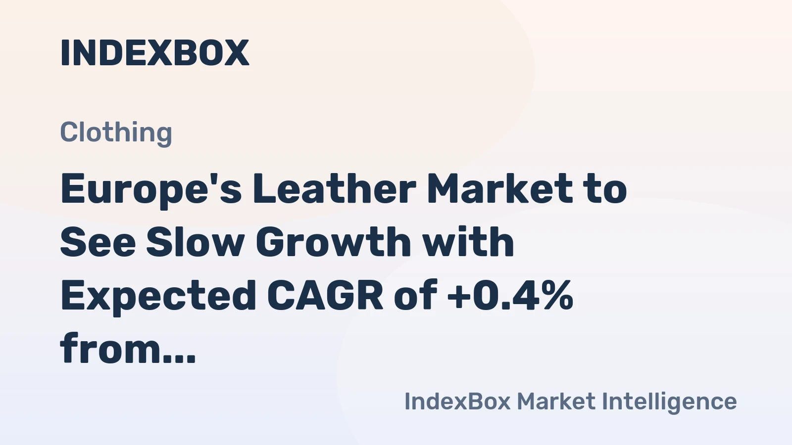 Europe's Leather Market to See Slow Growth with Expected CAGR of +0.4% from 2024 to 2035