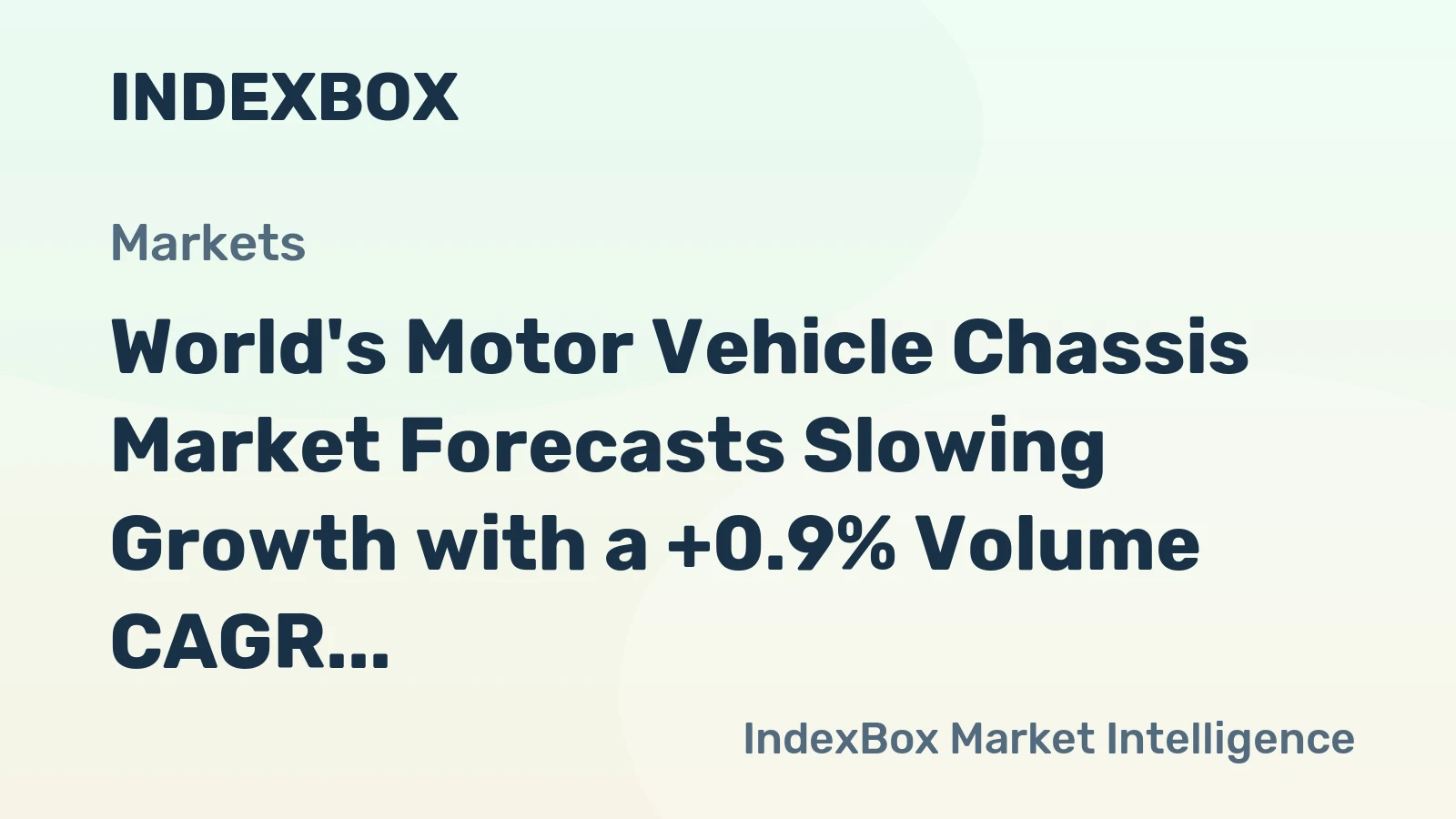 World's Motor Vehicle Chassis Market Forecasts Slowing Growth with a +0.9% Volume CAGR to 2035