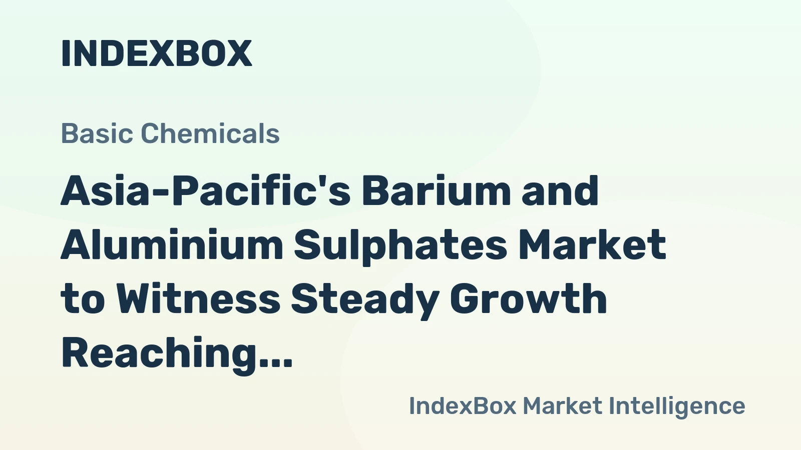 Asia-Pacific's Barium and Aluminium Sulphates Market to Witness Steady Growth Reaching 3.3M tons and $1.7B by 2035