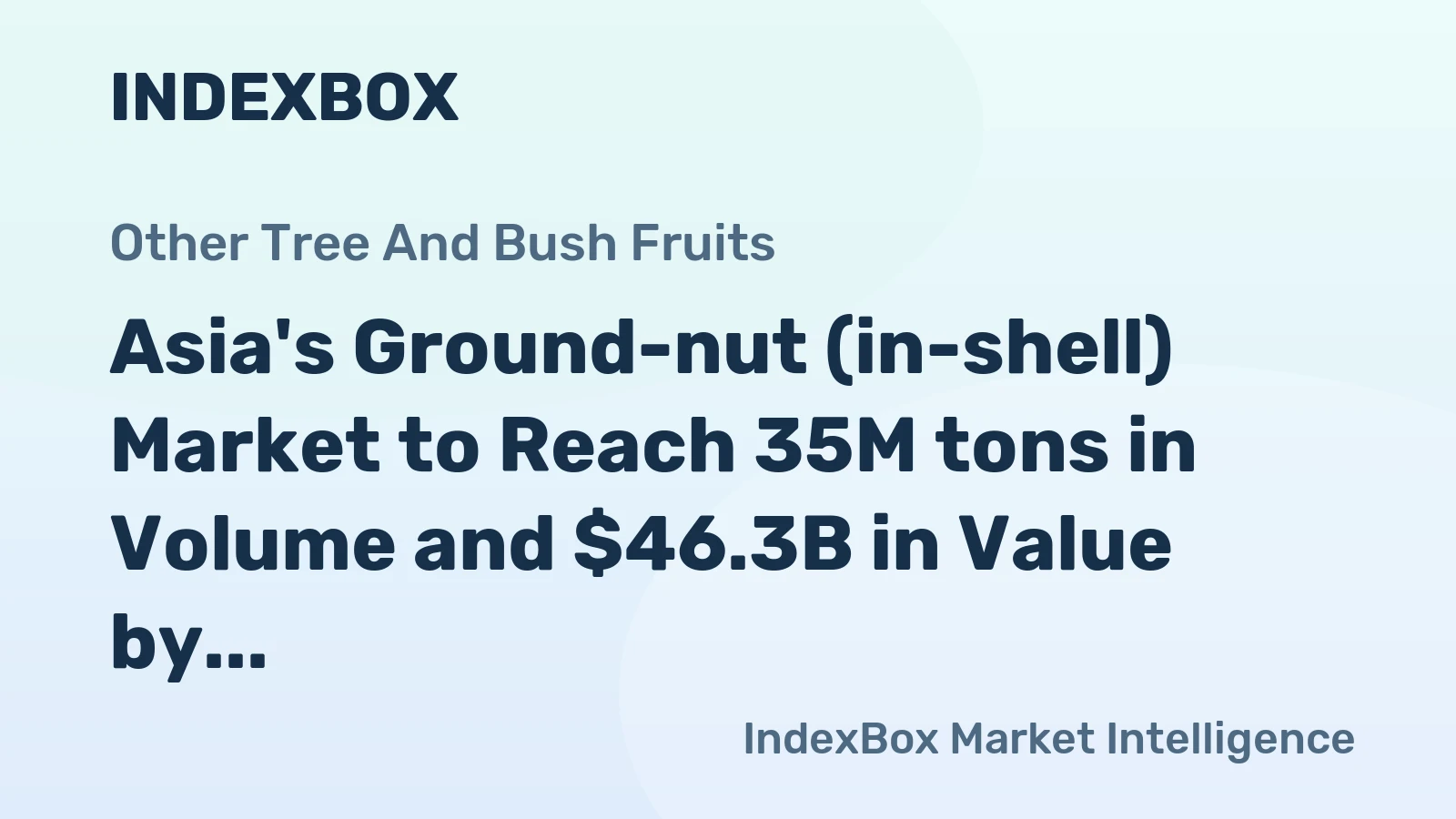 Asia's Ground-nut (in-shell) Market to Reach 35M tons in Volume and $46.3B in Value by 2035