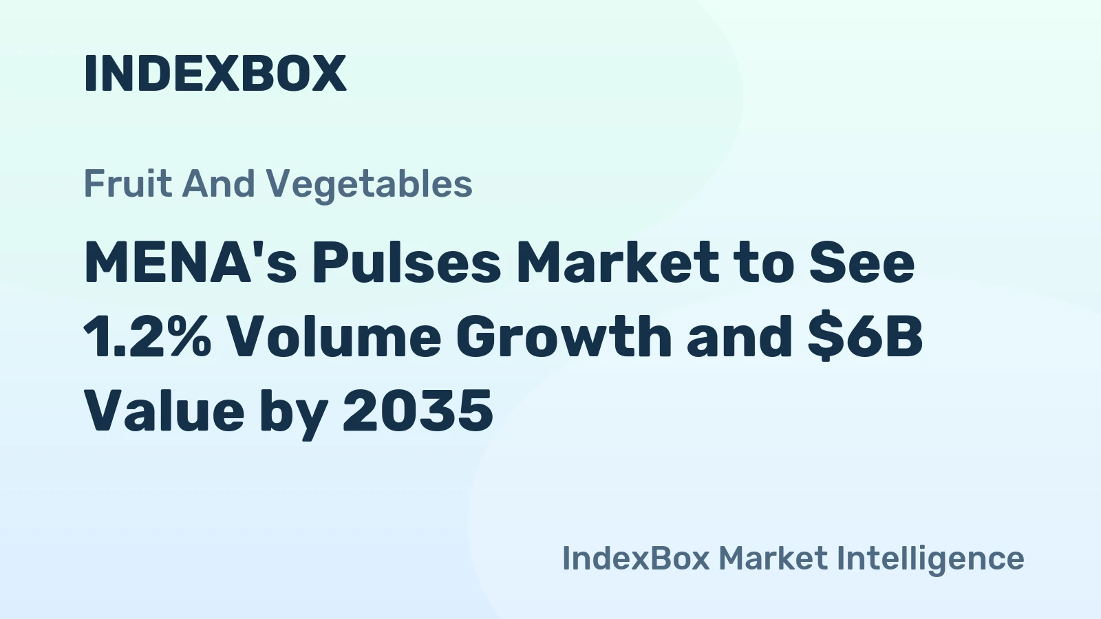 MENA's Pulses Market to See 1.2% Volume Growth and $6B Value by 2035