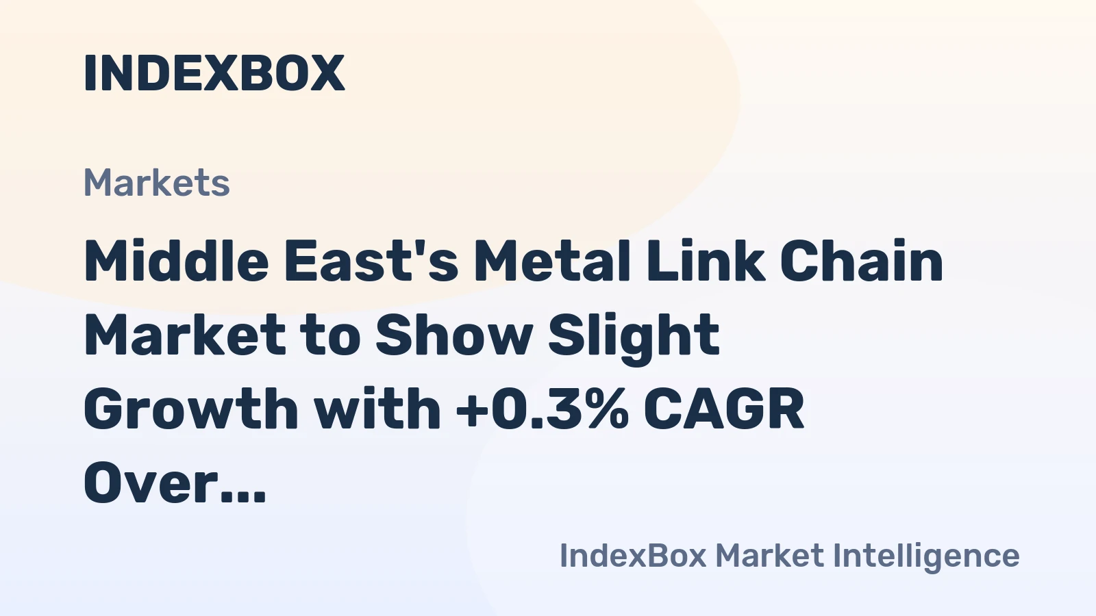Middle East's Metal Link Chain Market to Show Slight Growth with +0.3% CAGR Over Next Decade