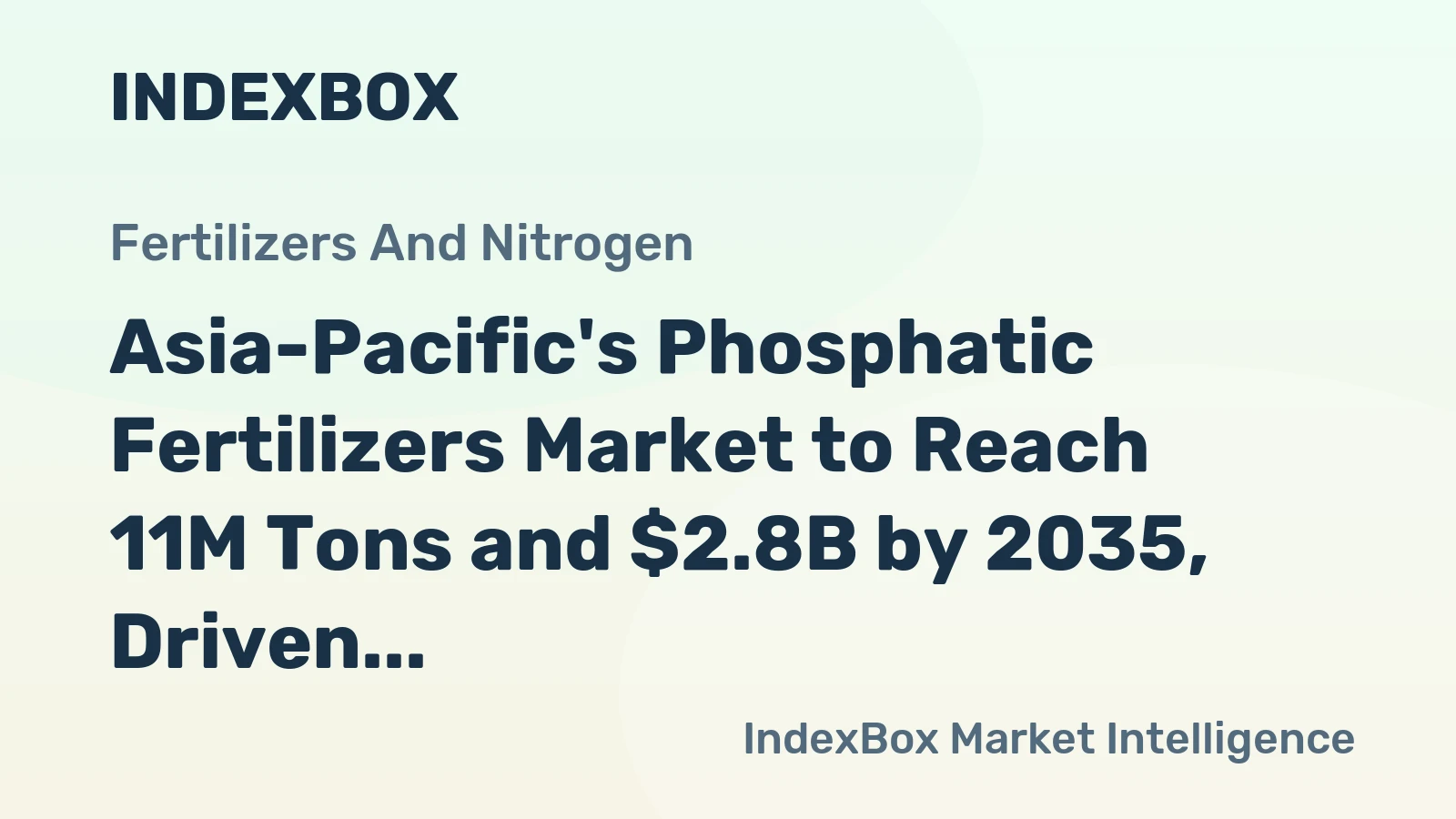 Asia-Pacific's Phosphatic Fertilizers Market to Reach 11M Tons and $2.8B by 2035, Driven by Increasing Demand